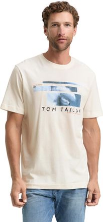 Tom Tailor Herren 1048585 T-Shirt Mit Foto-Print, 10348 - Gardenia White, S EU