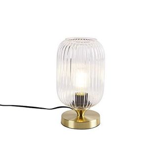 QAZQA banci - Lampe de table - 1 lumi&egrave;re - &Oslash; 140 mm - Dor&eacute;/Laiton - Art Deco - &eacute;clairage int&eacute;rieur - Salon I Chambre I Cuisine I Salle &agrave; manger