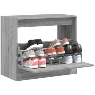 vidaXL Vidaxl - Armoire &agrave; chaussures sonoma gris 80x42x69 cm bois ding&eacute;nierie