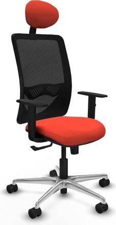 Piqueras y Crespo B&uuml;rostuhl mit Lendenwirbelst&uuml;tze Zulema mit 1D-Armlehnen und festem Kopfteil, ausgestattet mit 3 Positionen und Schneidschaum, mit 65 mm Nylon-Rollen,