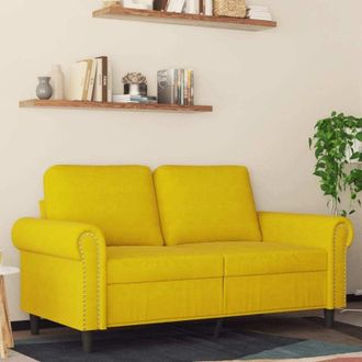 vidaXL Vidaxl - Canapé à 2 places Jaune 120 cm Velours
