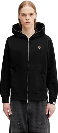 A Bathing Ape A Bathing Ape, Homme, Sweatshirts et sweats &agrave; capuche, Noir, Taille: L One Point Regular Fit Full Zip Sweat &agrave; capuche