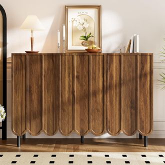 Generic Sideboard mit Wellent&uuml;ren Grifflos Buffet Verstellbare Regale Beistellschrank f&uuml;r Wohnzimmer Schlafzimmer Esszimmer K&uuml;chen Flur Kabinett Anrichte Stau