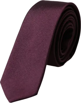 Dolce & Gabbana Bordeaux Solid Silk Adjustable Men Tie