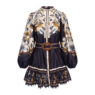 Farm Rio Golden Nature Mini Dress - - Dresses - Damen - Mehrfarbig - L
