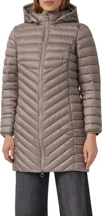 s.Oliver Packbarer leichter Mantel mit Zwei-Wege-Reißverschluss und abnehmbarer Kapuze