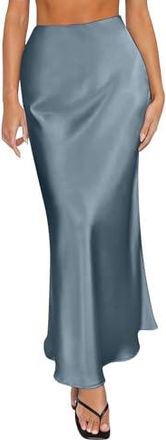 Generic Figurine N Roll Satin avec tour de taille Jupe en tricot Noir, gris, XL