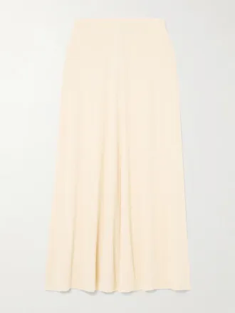 Toteme Jupe Midi En Jersey Stretch - Écru