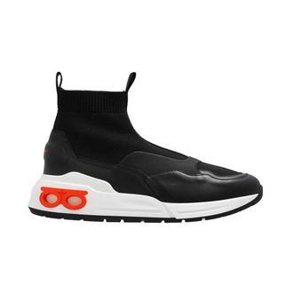 Ferragamo Slip-On Sneakers mit orangem Detail - - Shoes - Damen - Schwarzk - 38 EU