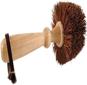 Esschert Design Blumentopf, &Uuml;bertopf B&uuml;rste, Reinigungsb&uuml;rste, rund, ca. 11 cm x 11 cm x 29 cm