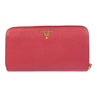 Prada Portefeuille long en cuir Saffiano Pre-owned - Femme - Pre-owned - Rouge - Taille: ONE Size