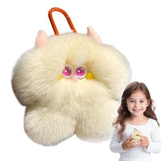 Generico Bagues de boutons de veau en peluche | Mignon porte-cl&eacute;s clinique pour animaux suspendus en peluche peluche peluche d&eacute;coration sac &agrave; dos pour ornement