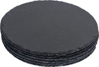 Argon Tableware Runde Schiefer -Dinner -Teller - 33cm - Pack Von 6