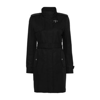 Fay Schwarze Baumwolljacke mit Stehkragen und Epauletten - - Jackets - Damen - Schwarzk - L