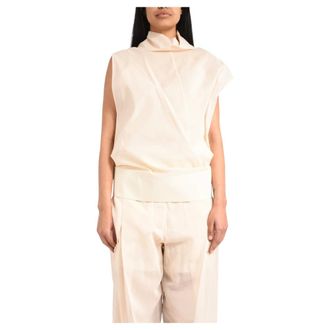 Sportmax Femme, Blouses et Chemises, Beige, Taille: 38 FR Blouse Spsgrado