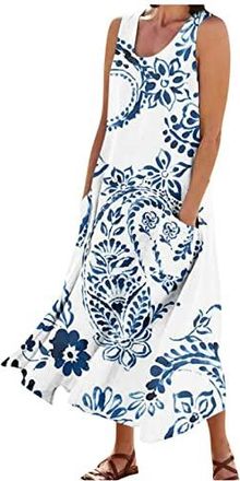 Generic Mes Commandes Passées,Robe Longue Boheme Robe Femme Chic Et Elegant Robe Plage Femme Décontractée Robe De Mariée Grande Taille Sans Manches Robe De Fê