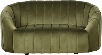 Beliani Beliani - Canapé 2 Places Coquillage en Velours Vert Foncé Assise Profilée Style Rétro Malung