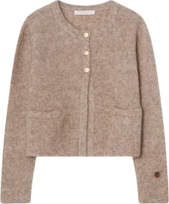 Busnel Femme, Pulls, Beige, Taille: 36 FR Gilet c&ocirc;tel&eacute; Sienne