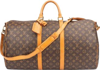 Louis Vuitton Crossbody Bags - Louis Vuitton Canvas Monogram Keepall 55 Bandoulie - Gr. unisize - in Braun - für Damen