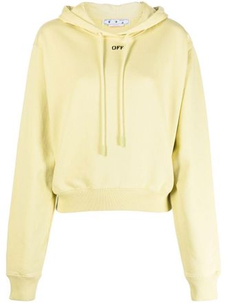 Off-white hoodie Off-Stamp crop - Jaune