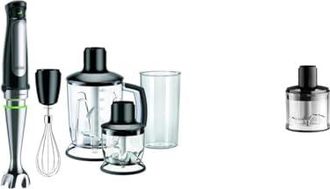 Braun Braun MultiQuick 7 MQ 7045X Stabmixer, 1000 W, Schwarz mit Zerkleinerer Aufsatz MQS 230 BK, EasyClick Plus System für MultiQuick 7 und 9, BPA-frei, 50