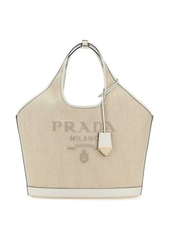 Prada sac cabas en toile - Tons neutres