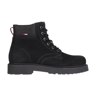 Tommy Jeans Schwarze Wildleder Schn&uuml;rstiefeletten - - Shoes - Herren - Schwarzk - 44 EU