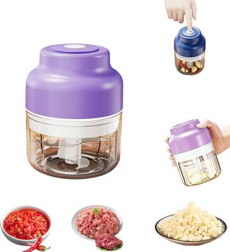 Generic Mini Gemüseschneider, Knoblauchpresse, Knoblauchschneider, Zwiebelschneider, Universalzerkleinerer, Kunststoff/Edelstahl, Spülmaschinenfest, Für Zwieb