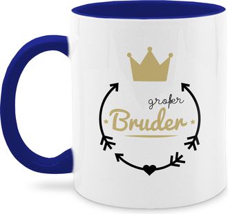 Shirtracer Tasse Tassen 325ml - Großer Bruder - Krone - 325 ml - Dunkelblau - grosser tasse+großer+bruder big brother bro geschenk fuer den grossen bruder große 