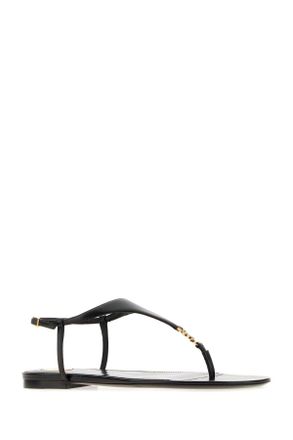 Saint Laurent Cassandre Thong Sandal - Black