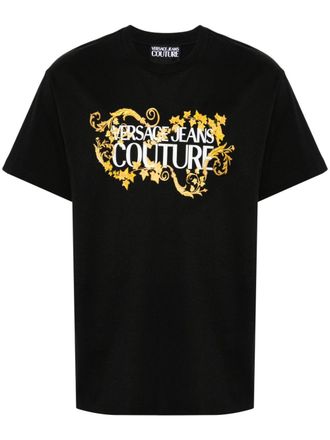 Versace Jeans Couture t-shirt en coton à logo imprimé - Noir