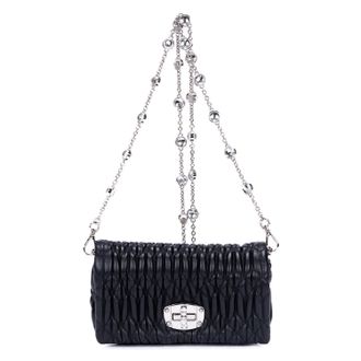 Miu Miu Crossbody Bags - Crystal Cloqu&eacute; Mini - Gr. unisize - in Schwarz - f&uuml;r Damen