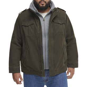 Levi's Herren Washed Hooded Military (Regular and Big & Tall) Cotton Lightweight Jackets, Olivgr&uuml;n, XL EU