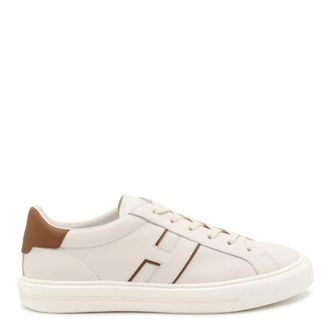 Hogan Low-Top Sneaker - White And Brown Leather H691 Sneakers - Gr. 6 - in Wei&szlig; - f&uuml;r Damen