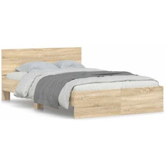 vidaXL Bettgestell mit Kopfteil Sonoma-Eiche 120x200 cm Vidaxl