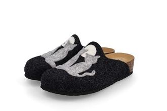 Bionatura 12 chats20 imb feutre, chaussons femme en feutre naturel de laine, anthracite, 39 EU