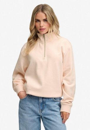 Superdry Sweatshirt SIGNATURE EMB HALF ZIP mit Stehkragen, aus Baumwolle und Polyester, Loose Fit, unifarben