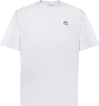 Stone Island Homme, Tops, Blanc, Taille: S T-Shirt Coupe Standard
