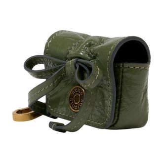 Acne Studios Unisex Crinkled Patent Calfskin Shoulder Bag Green