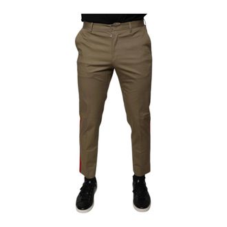 Dolce & Gabbana Braune Logo Casual Tapered Hose - - Trousers - Herren - Braun - S