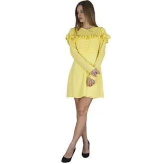 Philosophy di Lorenzo Serafini Femme, Robes, Jaune, Taille: 38 FR Robe &agrave; Volants Jaune