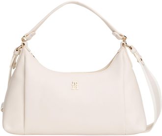 Tommy Hilfiger Damen Th Essential Shoulder Bag Aw0aw18373 Umh&auml;ngetasche, BEIGE (Soft Cream)