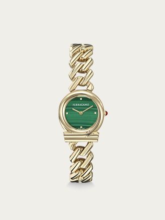 Ferragamo Damen Gancini Twisted Chain Uhr Malachit