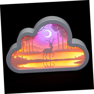 STOBOK 1Set Geschnitzte Lampe Papierschnitte Licht Zimmer Wohnzimmer Nachtlicht Schnitzerei 3D Papierschnitte Licht Innen Dekorative Lampe Nachtlicht Nachtla