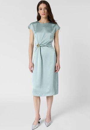 Gerard Darel Robe satin&eacute;e drap&eacute;e - RIALYA - Vert deau