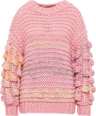 Mymo Strickpullover Damen Rosa Mehrfarbig