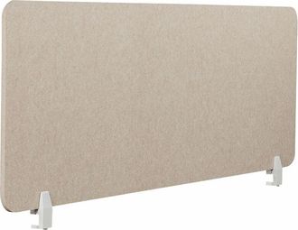 Beliani Beliani - Schreibtisch Trennwand Beige Stoff pet Kunststoff 160 x 50 cm zum Aufstellen Klemmen Schallschutz Sichtschutz Pinnwand B&uuml;ro Home Office