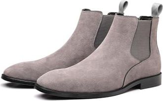 Generic Bottes Chelsea pour Hommes en Faux suède, Bottes décontractées habillées à Enfiler, Bottines stylées et Confortables en Cuir PU pour Affaires, Travail