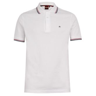 Merc of London Herren Card - Polo - Uni - kurzärmlig, Gr. XX-Large, Weiß (Weiß/Rot)