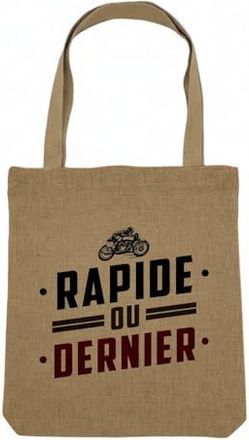 Fabulous Sac Shopping Tote Bag Aspect Lin - Rapide ou Dernier Moto Course Cafe Racer - Sac de Courses Toile Epaisse 360g Beige Naturel Cabas Port&eacute; Epaule Solid